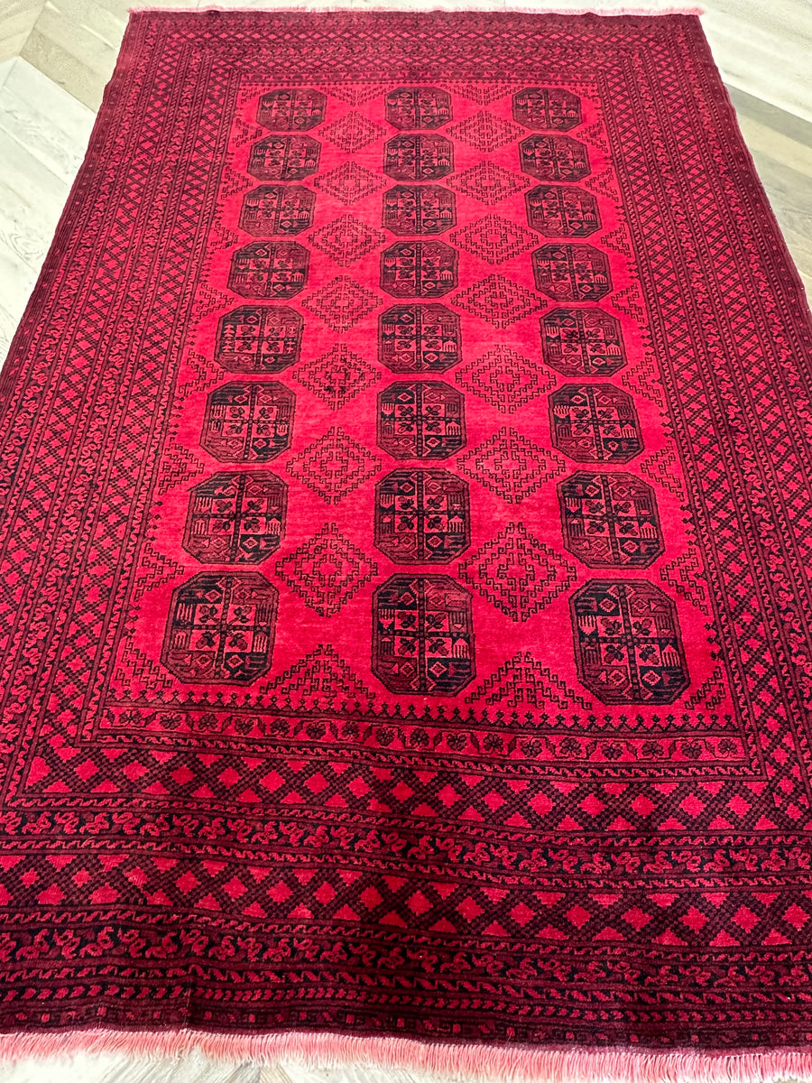 Rare Afghan Turkman elephant foot rug 295x200 cm – SamaRugs