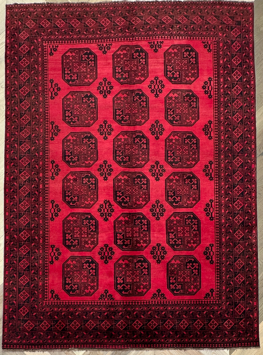 Afghan elephant foot rug 263x187 cm – SamaRugs