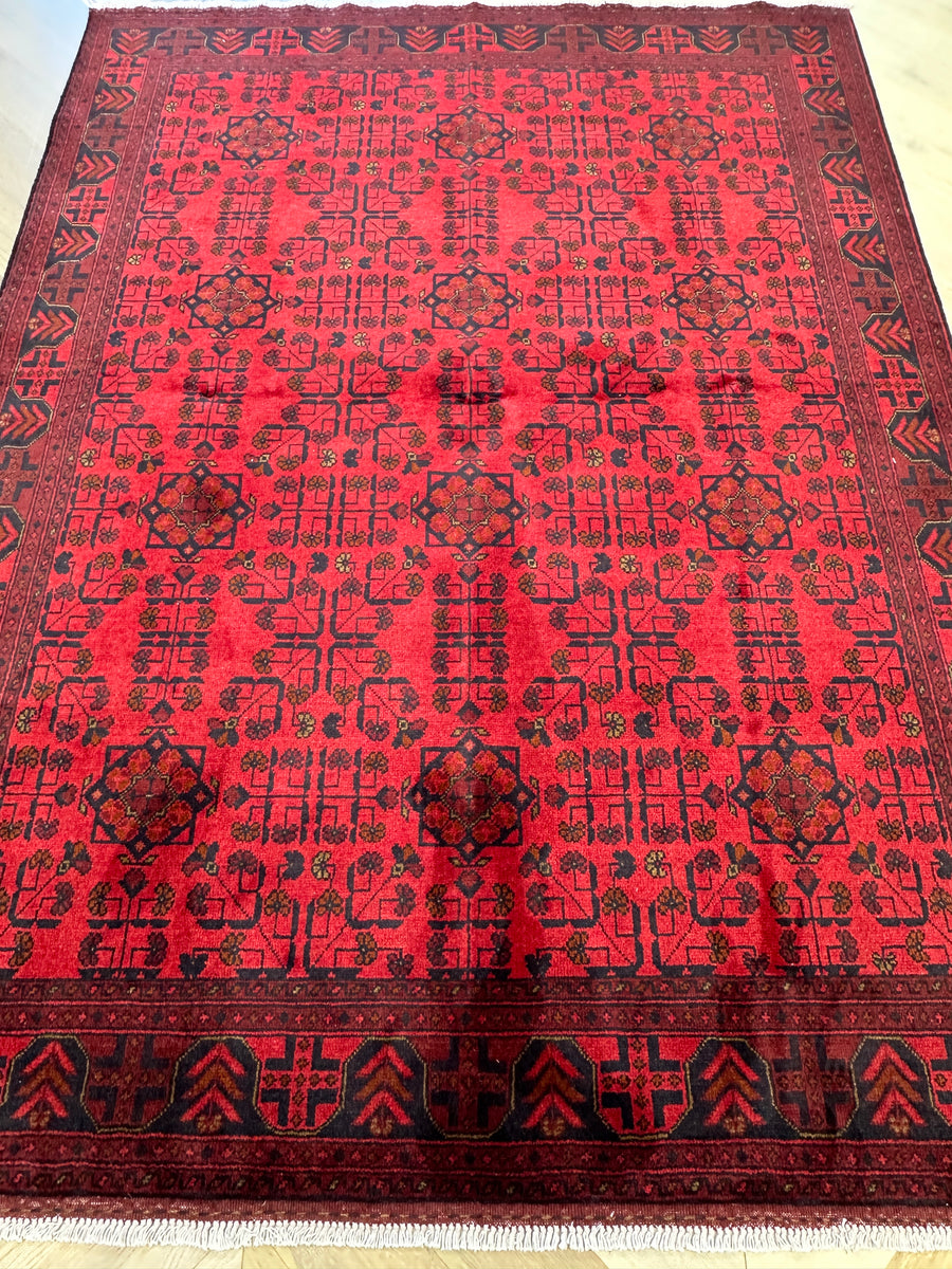 Afghan elephant foot rug 228x169 cm – SamaRugs